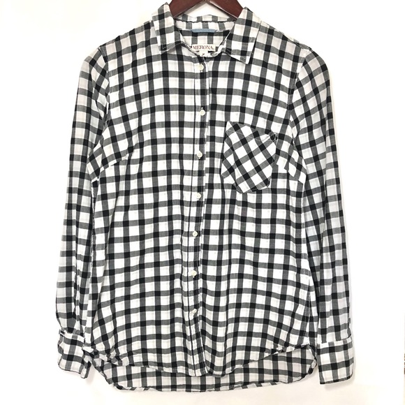 Target | Tops | Target Black White Gingham Patterned Button Down Blouse ...